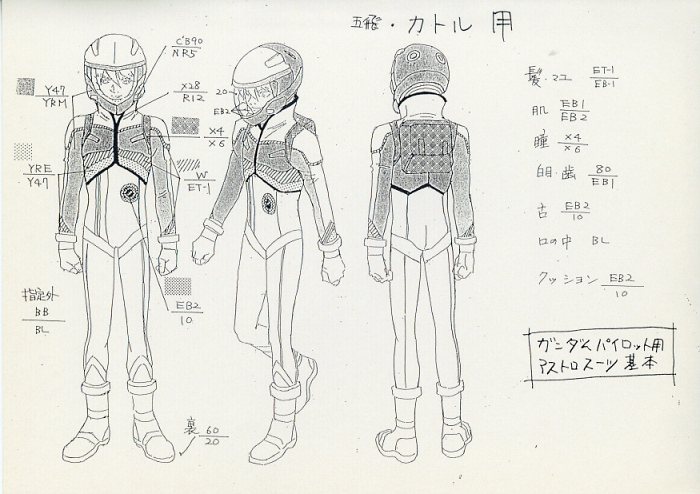 Mobile Suit Gundam Wing : color table