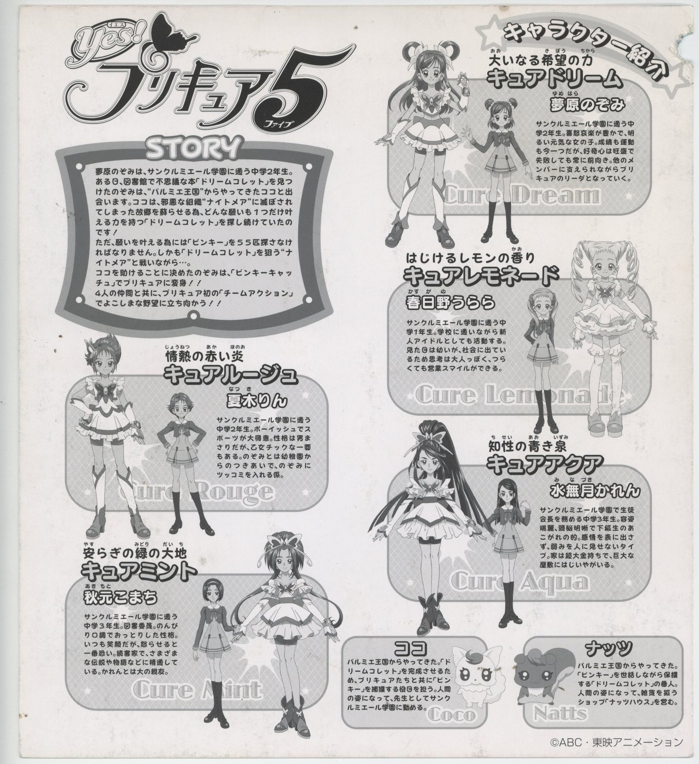 「yes！プリキュア5」カラー印刷色紙