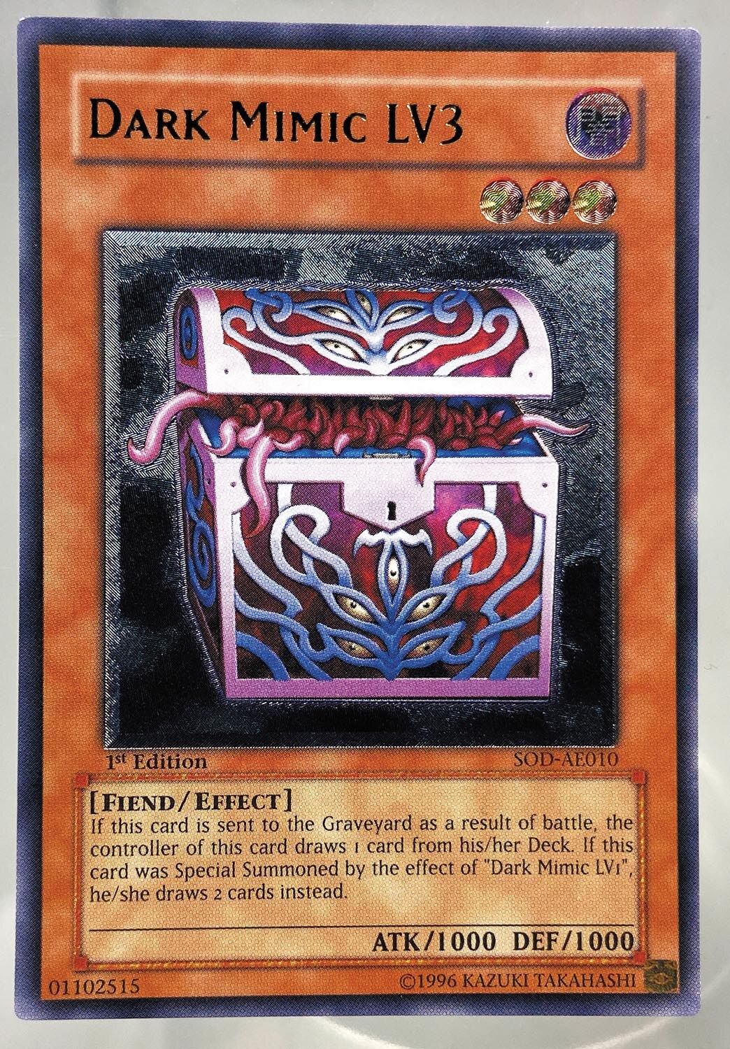 [6235] 遊戯王カード DARK MIMIC LV3 （アジア版） レリーフ[SOD-AE010]