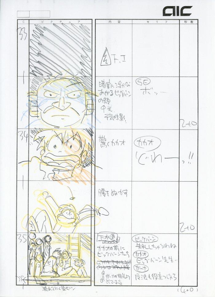 Trouble Chocolate; handwritten storyboard