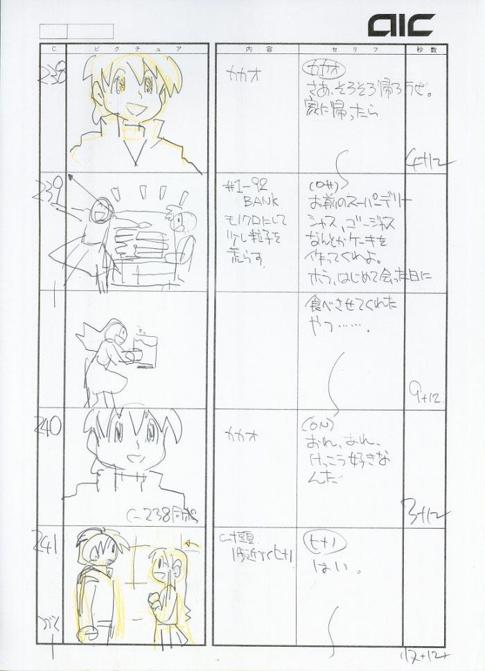 Trouble Chocolate; handwritten storyboard