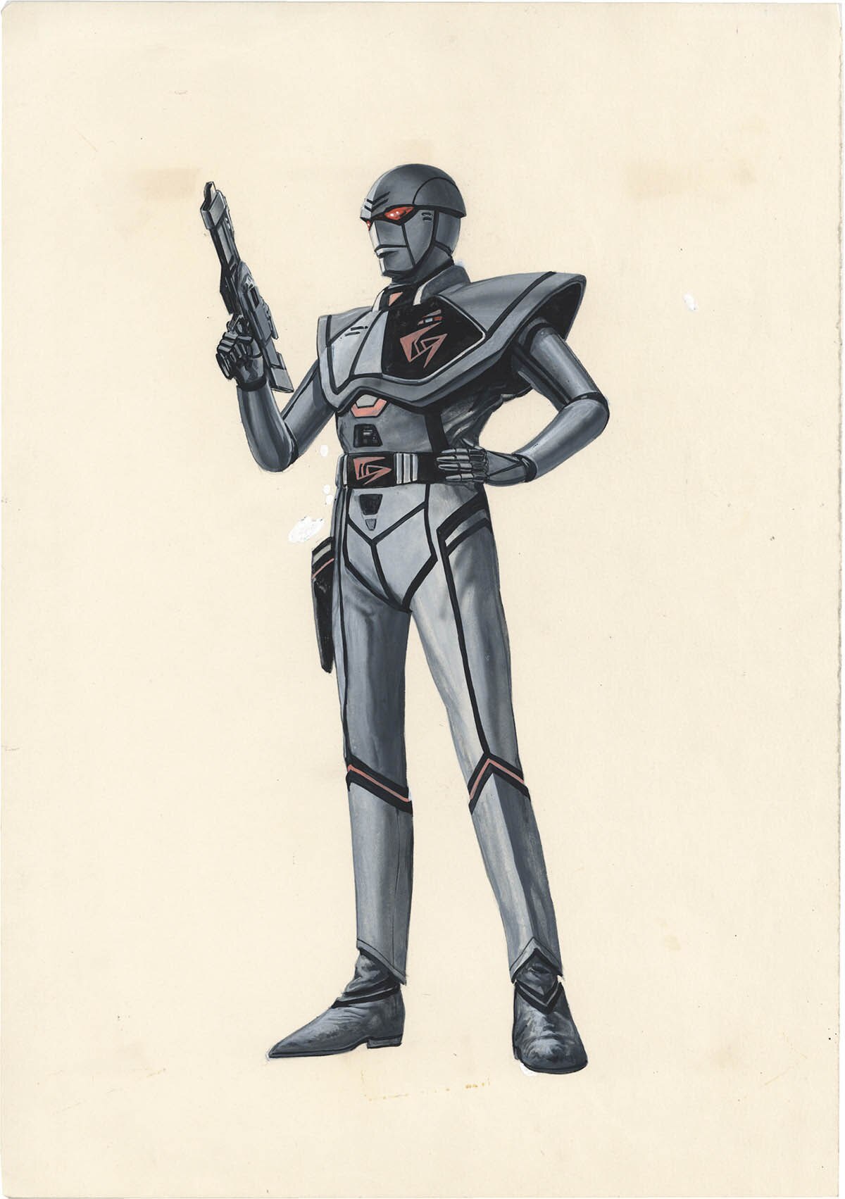 Toshio Okazaki Hand-Drawn Color Illustration "Choudenshi Bioman"