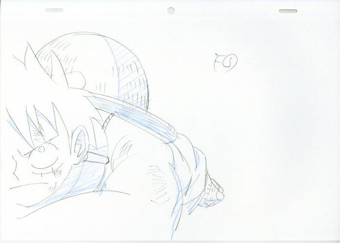 one piece; rough key animation Luffy