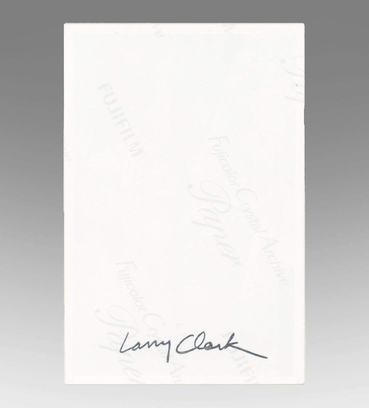 [8514] Larry Clark 直筆サイン入りオリジナルプリント