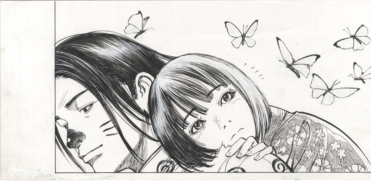 Tamai Yukio Hand drawing flame manuscript + Autograph autographed ...