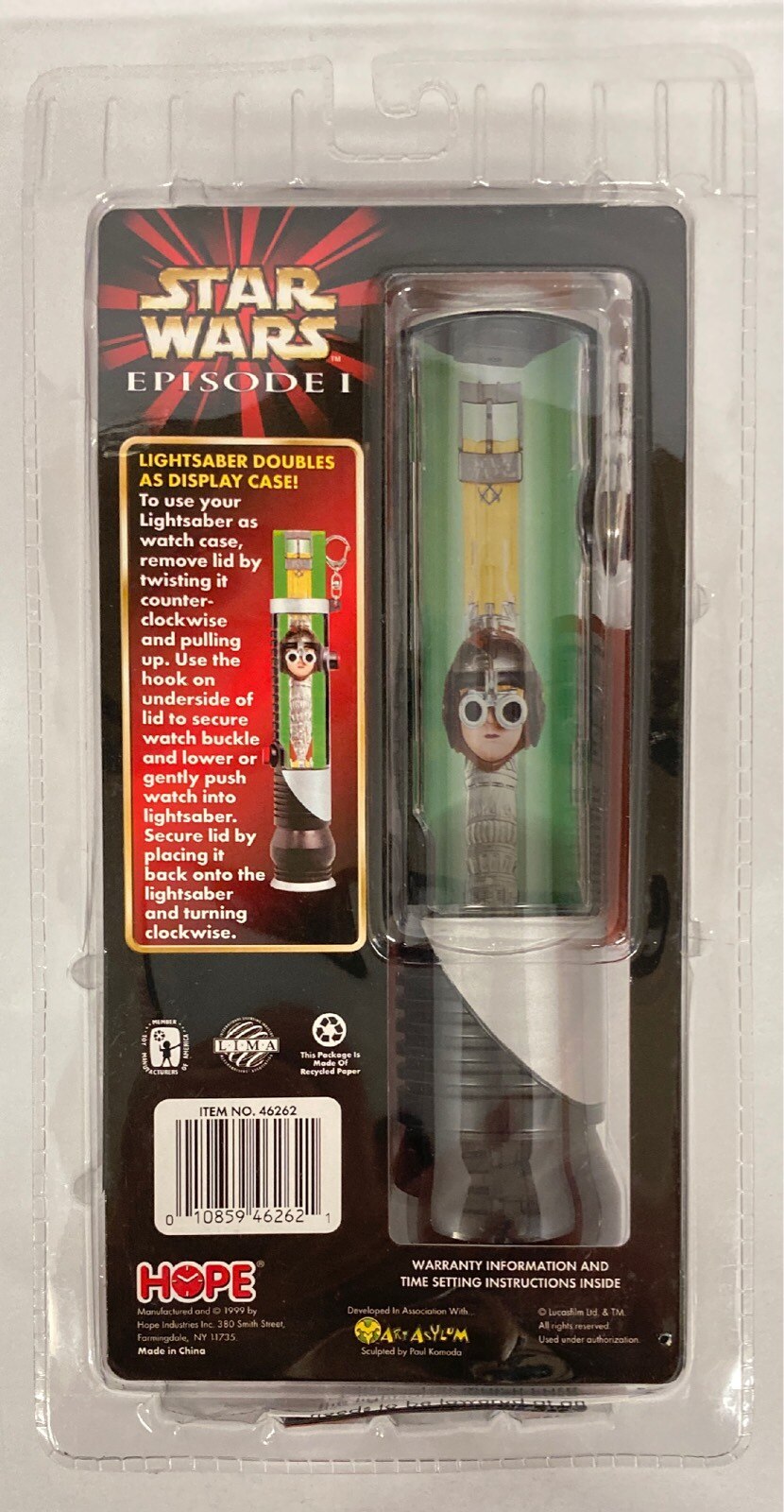 HOPE COLLECTOR WATCH ANKIN SKYWALKER / QUI-GON JIN LIGHTSABER DISPLAY ...