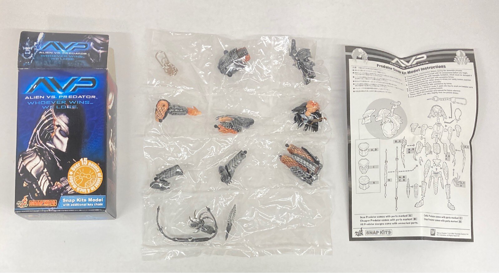 HOTTOYS SNAP KITS MODEL WITH KEY CHAIN ALIENS VS PREDATOR SCAR PREDATOR ...