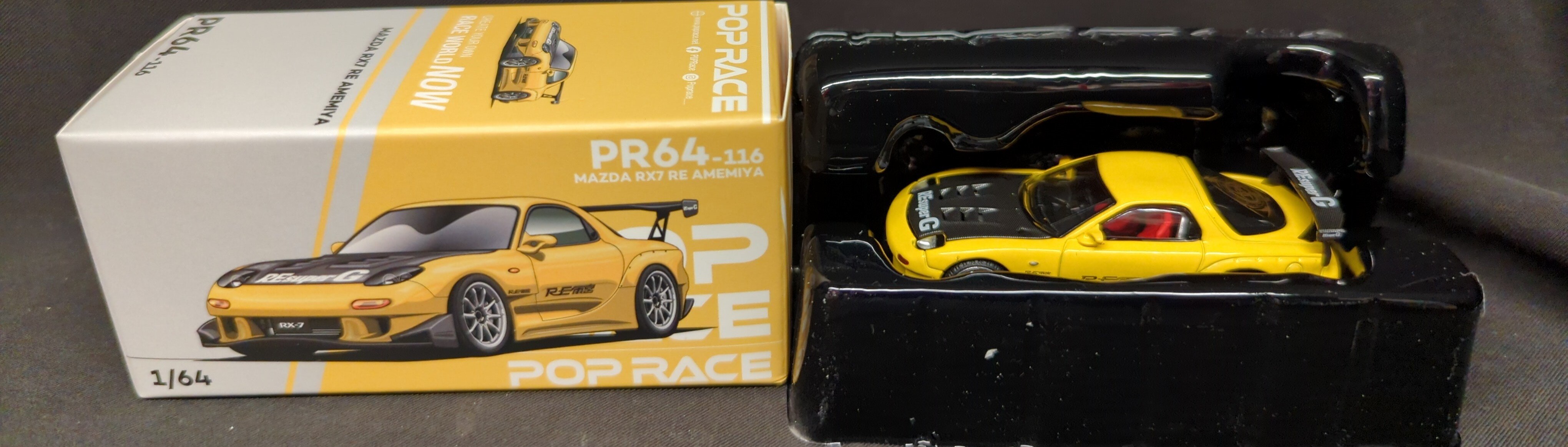 POP RACE 1/64 MAZDA RX-7 (FD3S) RE-AMEMIYA WIDEBODY YELLOW 116 | まんだらけ Mandarake