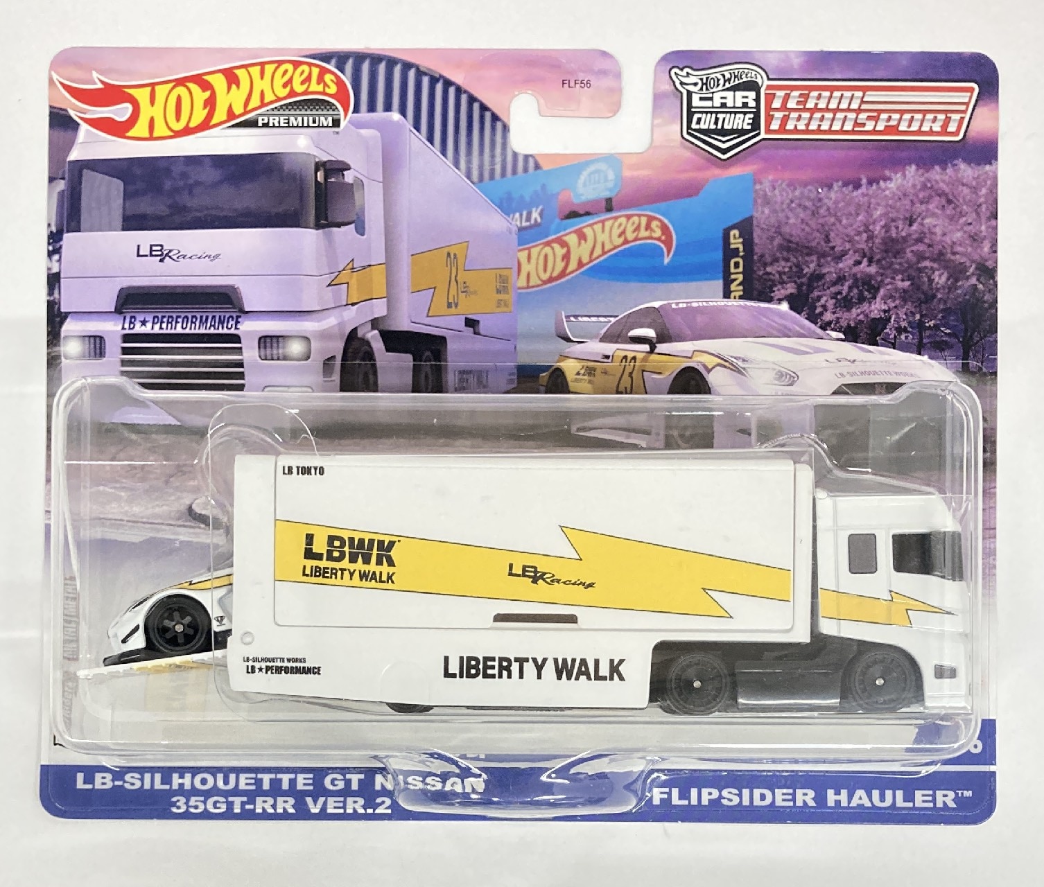 MATTEL HOTWHEELS TEAM TRANSPORT HKF37 LB-SILHOUETTE GT NISSAN 35GT-RR VER.2/FLIPSIDER HAULER #56 ...