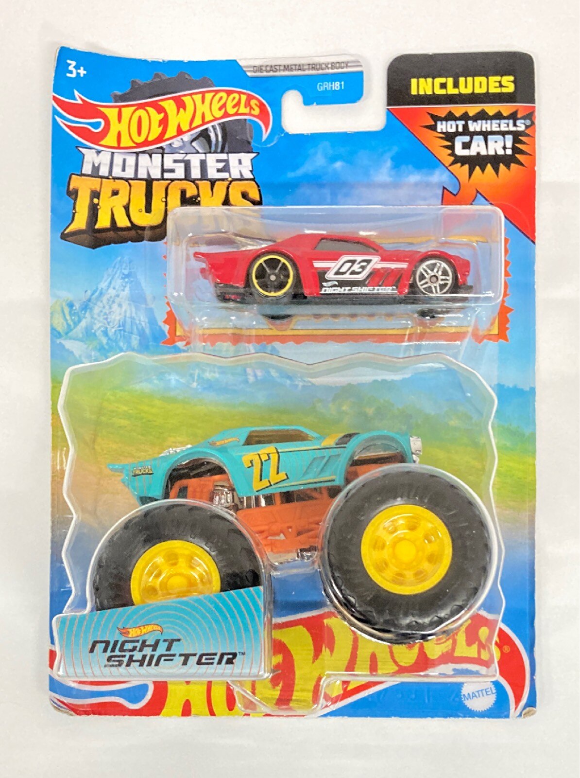 MATTEL MONSTER TRUCKS HOTWHEELS NIGHT SHIFTER AND NIGHT SHIFTER HDB91 ...