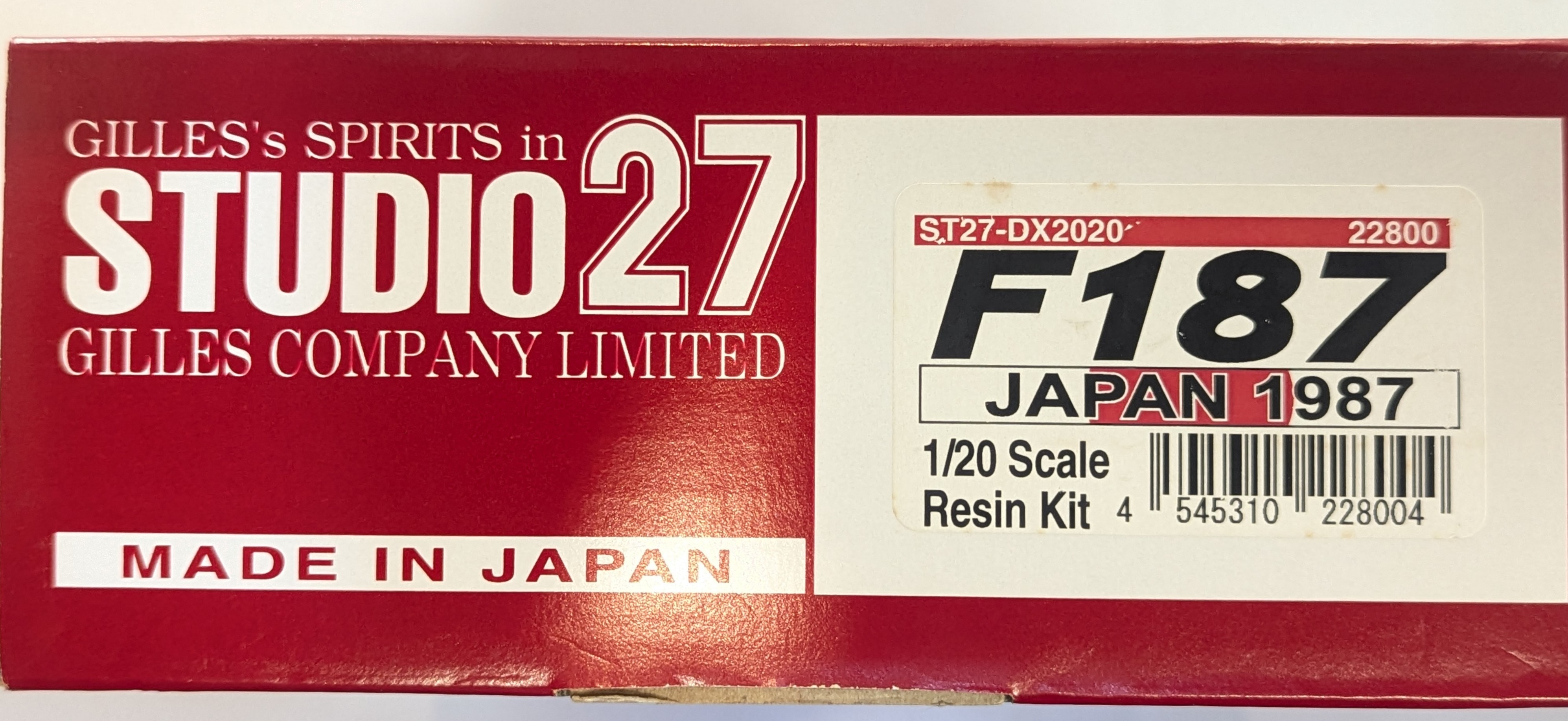 STUDIO27 1/20 F187 JAPAN 1987 DX2020 | まんだらけ Mandarake