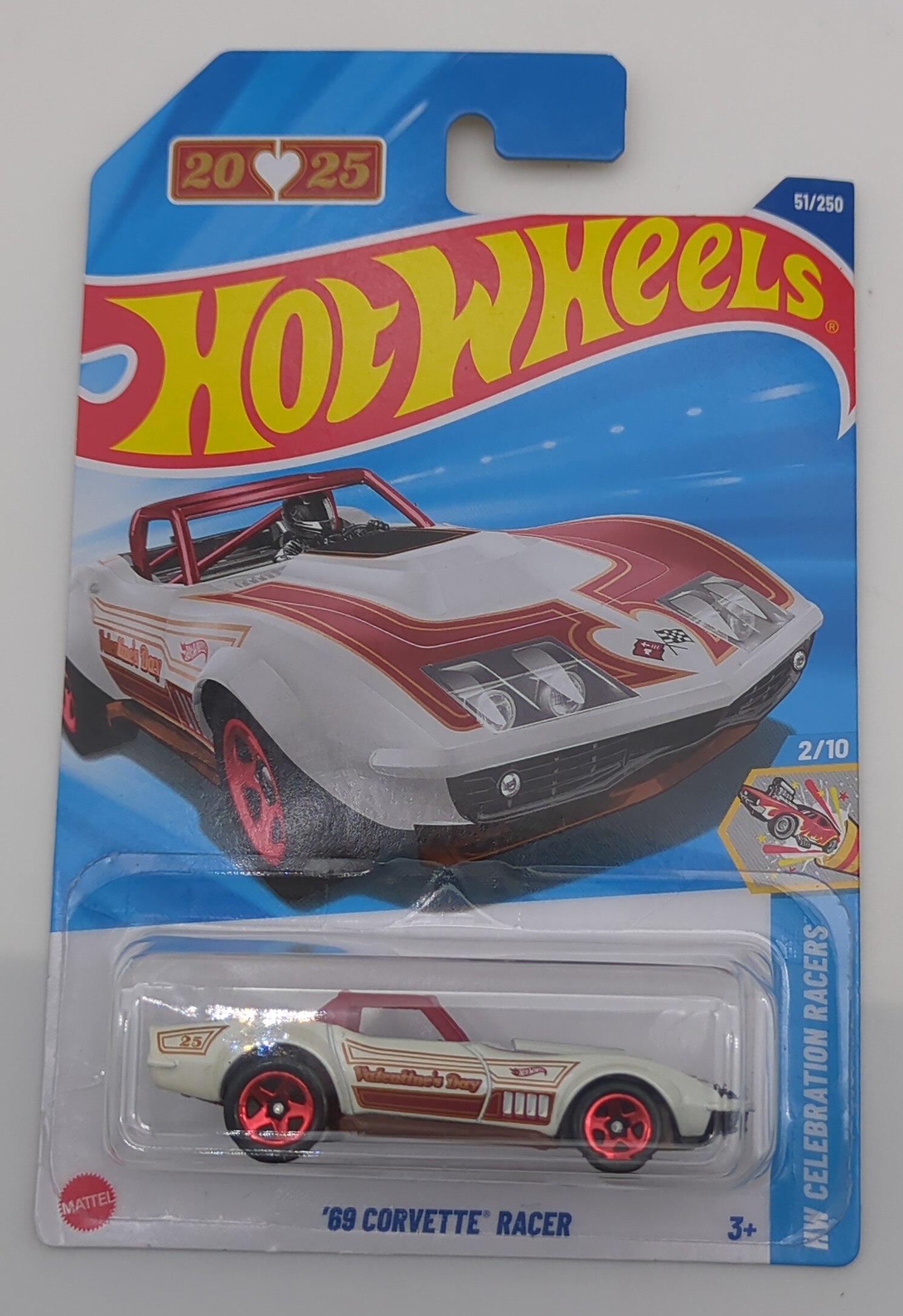 MATTEL HOTWHEELS HW CELEBRATION RACERS 2/10 HYX01 '69 CORVETTE RACER/Valentine's Day 51/250 ...