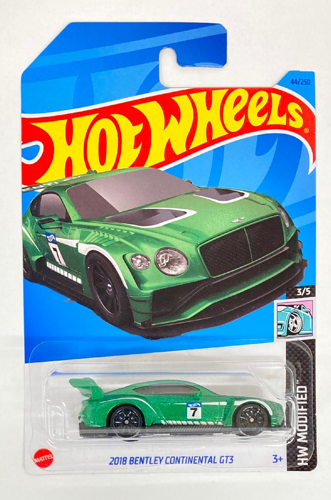 MATTEL HOTWHEELS HW MODIFIED 3/5 HKH84 2018 BENTLEY CONTINENTAL GT3 グリーン/#7 44/250 | まんだらけ Mandarake