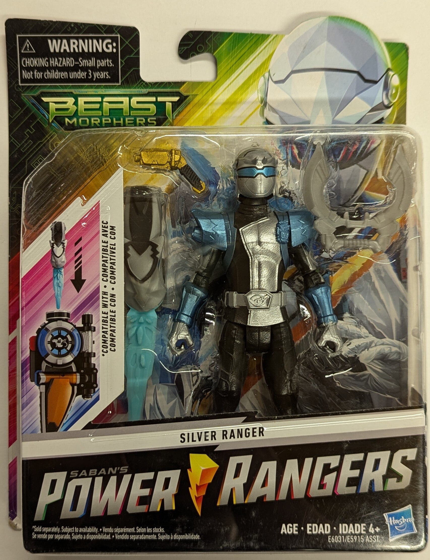 Hasbro MORPH-X KEY SABAN’S POWER RANGERS BEAST MORPHERS SILVER RANGER ...