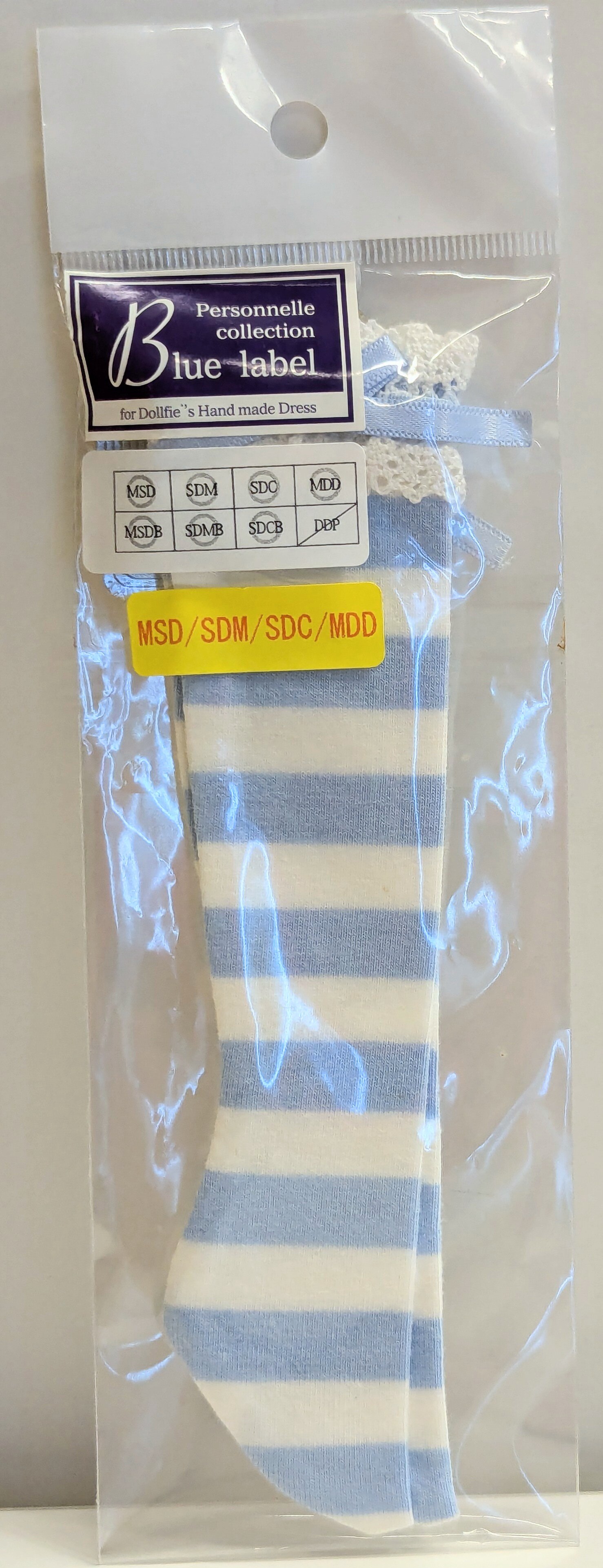 ボークス ラ・ペルソナーレコレクション ブルーレーベル レース付きソックス(ブルーボーダー)・ミニ サイズ:MSD/SDM/SDC/MDD | まんだらけ Mandarake