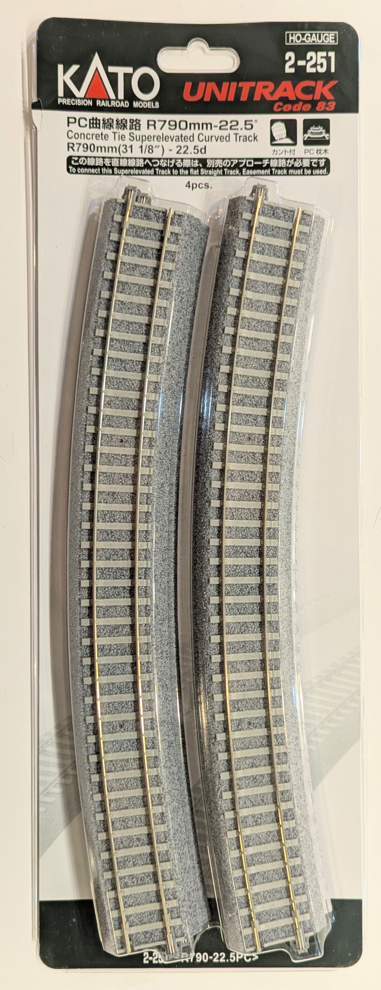 関水金属 KATO HOゲージ PC曲線線路 R790-22.5°R790-22.5PC 2-251 | まんだらけ Mandarake