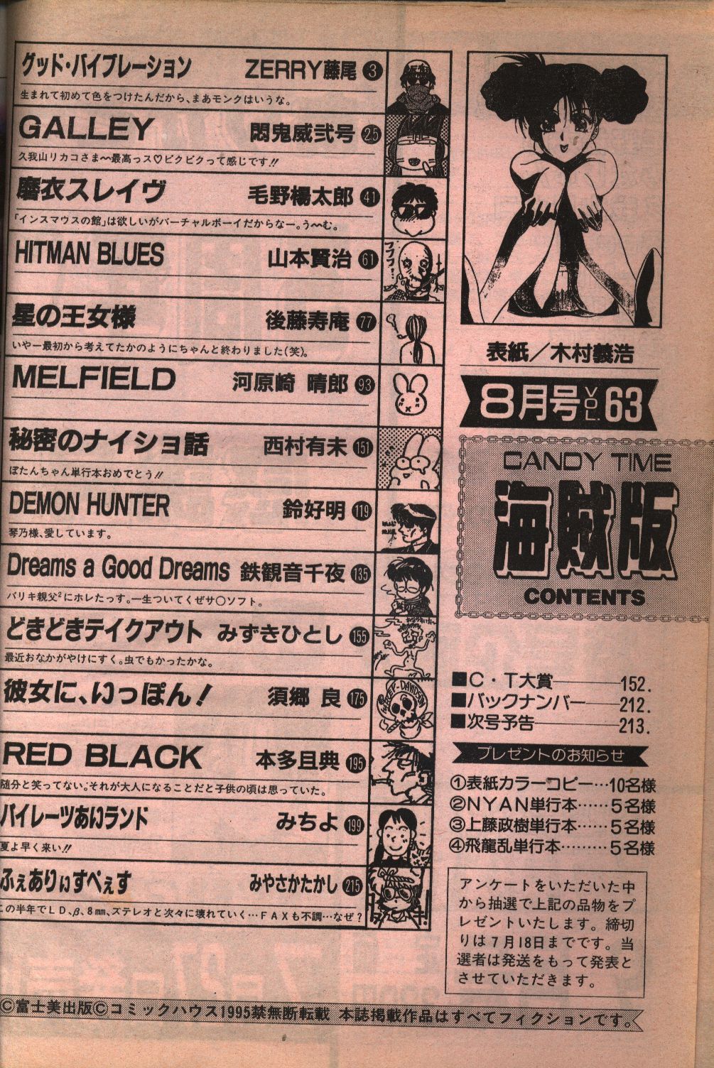 CANDYTIME 海賊版 1995年(平成7年)08 vol.63 | まんだらけ Mandarake