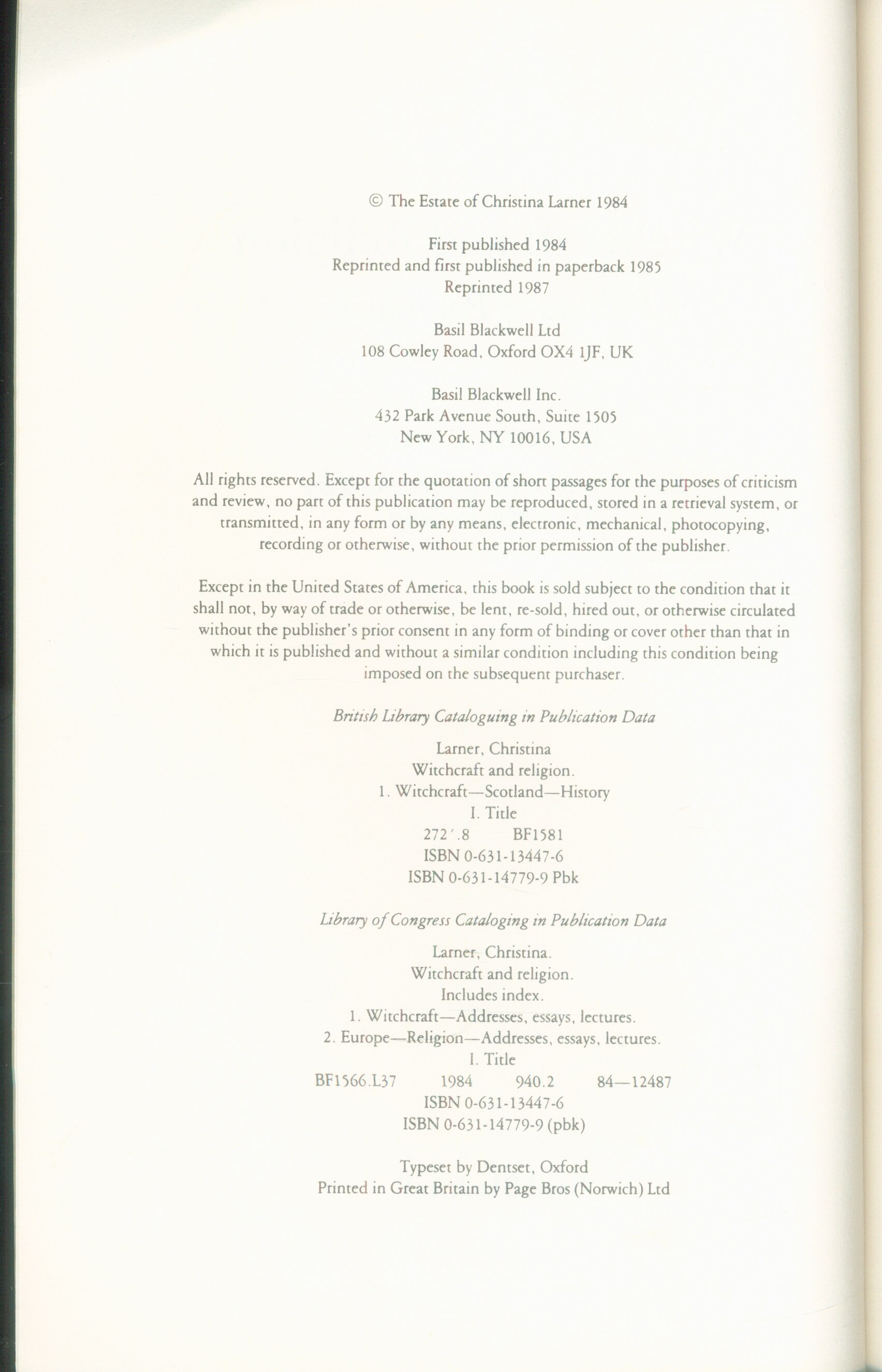 Blackwell Publishers Christina Larner Witchcraft And Religion The blackwell-publishers-christina-larner-witchcraft-and-religion-the