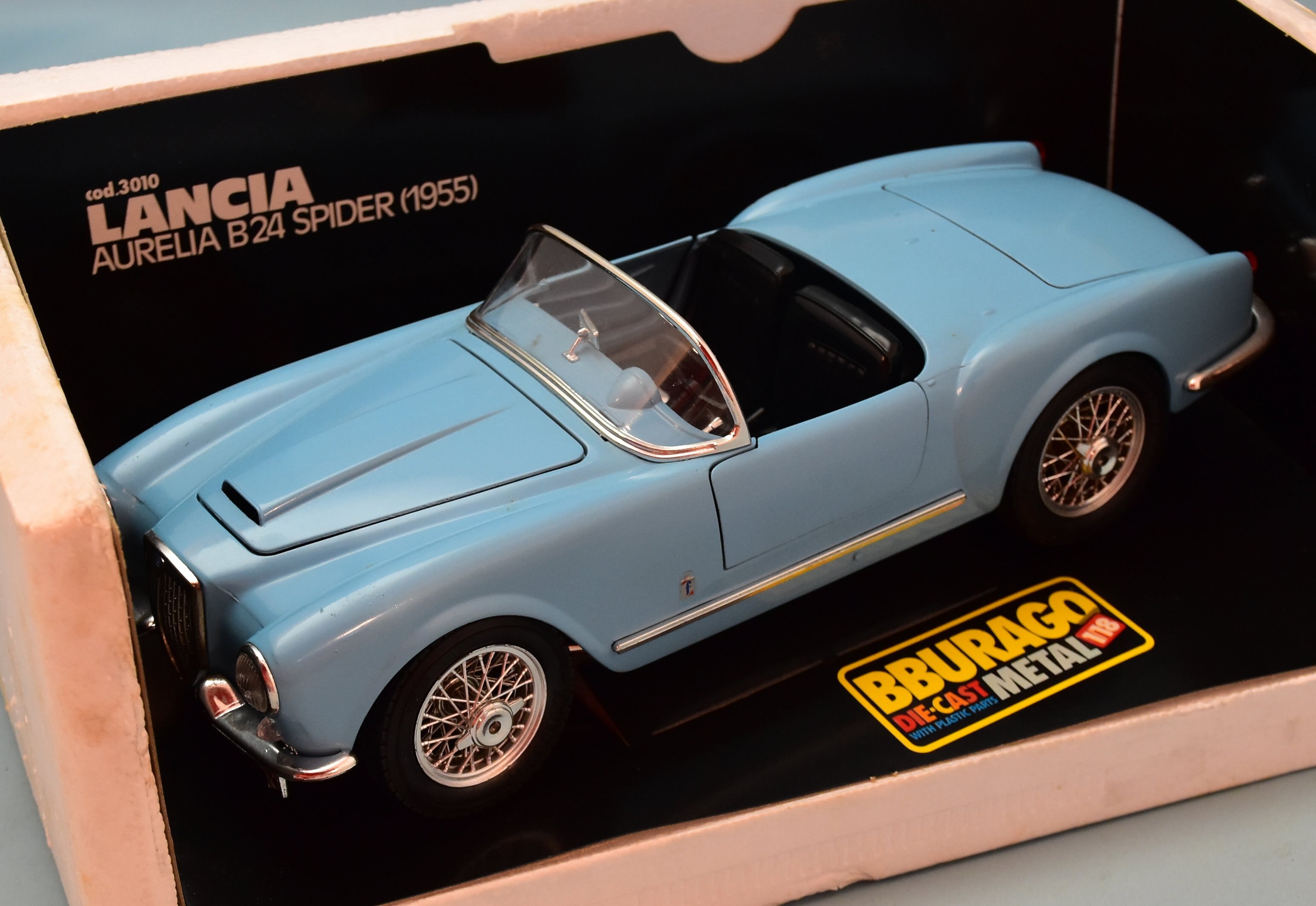 BBURAGO 1/18 LANCIA AURELIA B24 SPIDER(1955) Light blue 3010 | まんだらけ Mandarake