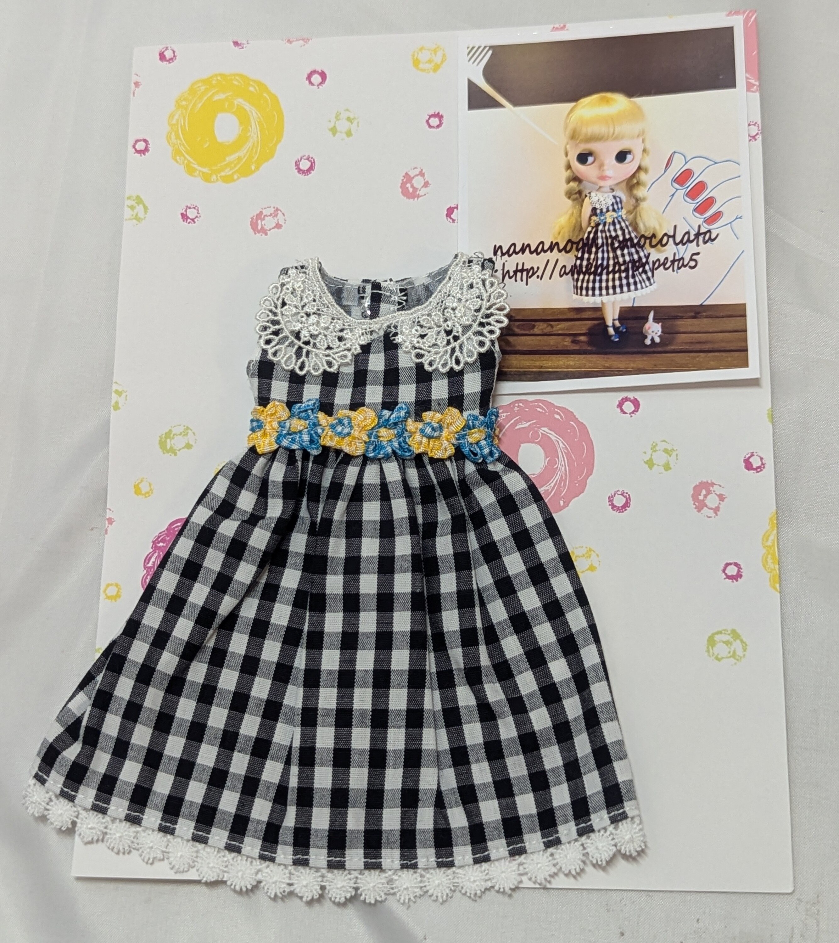 nananogh chocolata ドール衣装 ギンガムチェックノースリーブワンピース ブラック系 | まんだらけ Mandarake