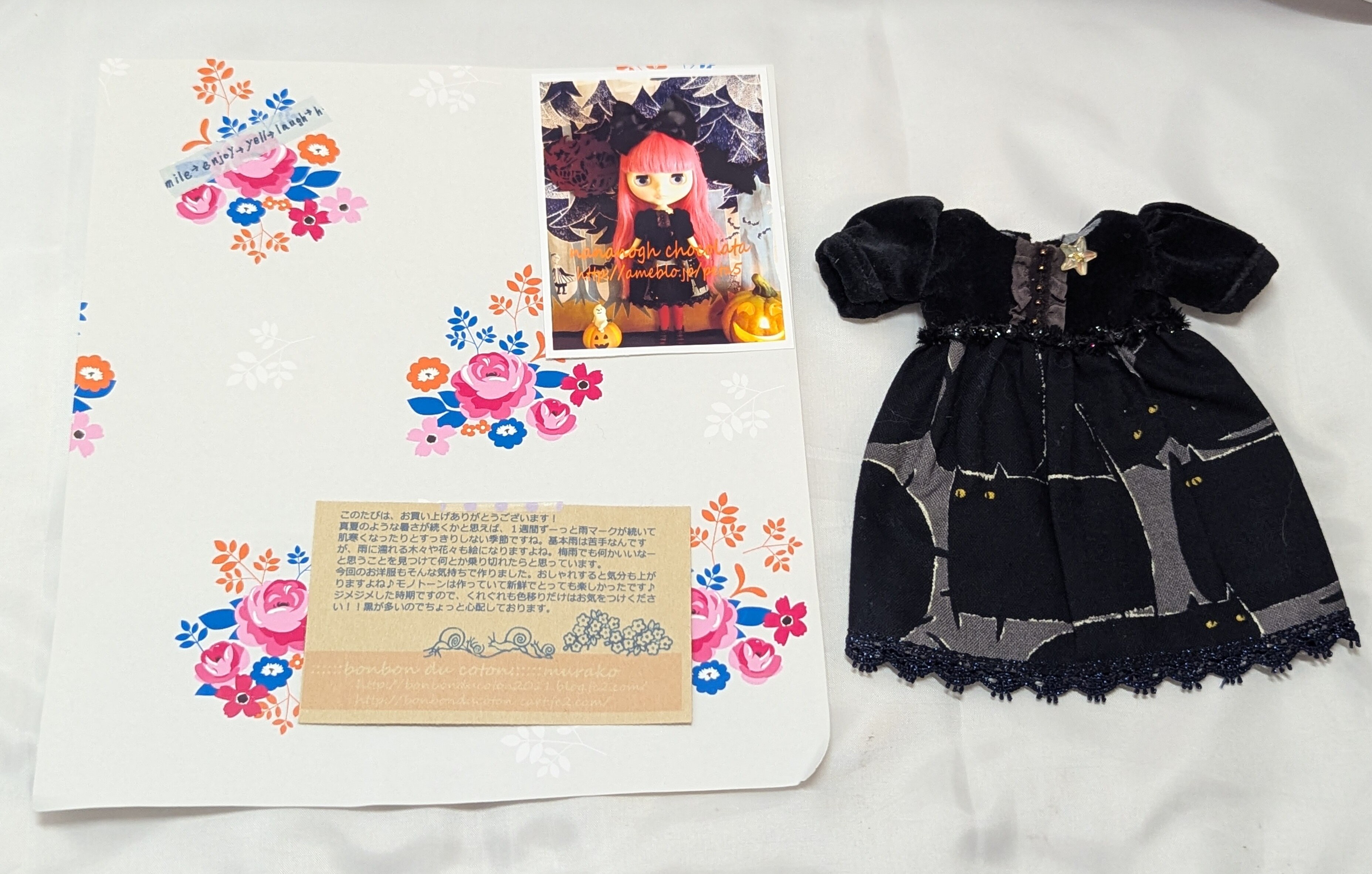 nananogh chocolata ドール衣装 ハロウィン風ゴシックドレス 黒猫柄 | まんだらけ Mandarake