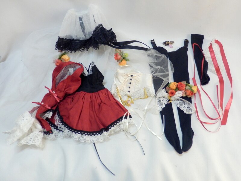 Doll Outfit 60cm or more (SD, DD, etc.) One Piece set black red | Mandarake Online Shop