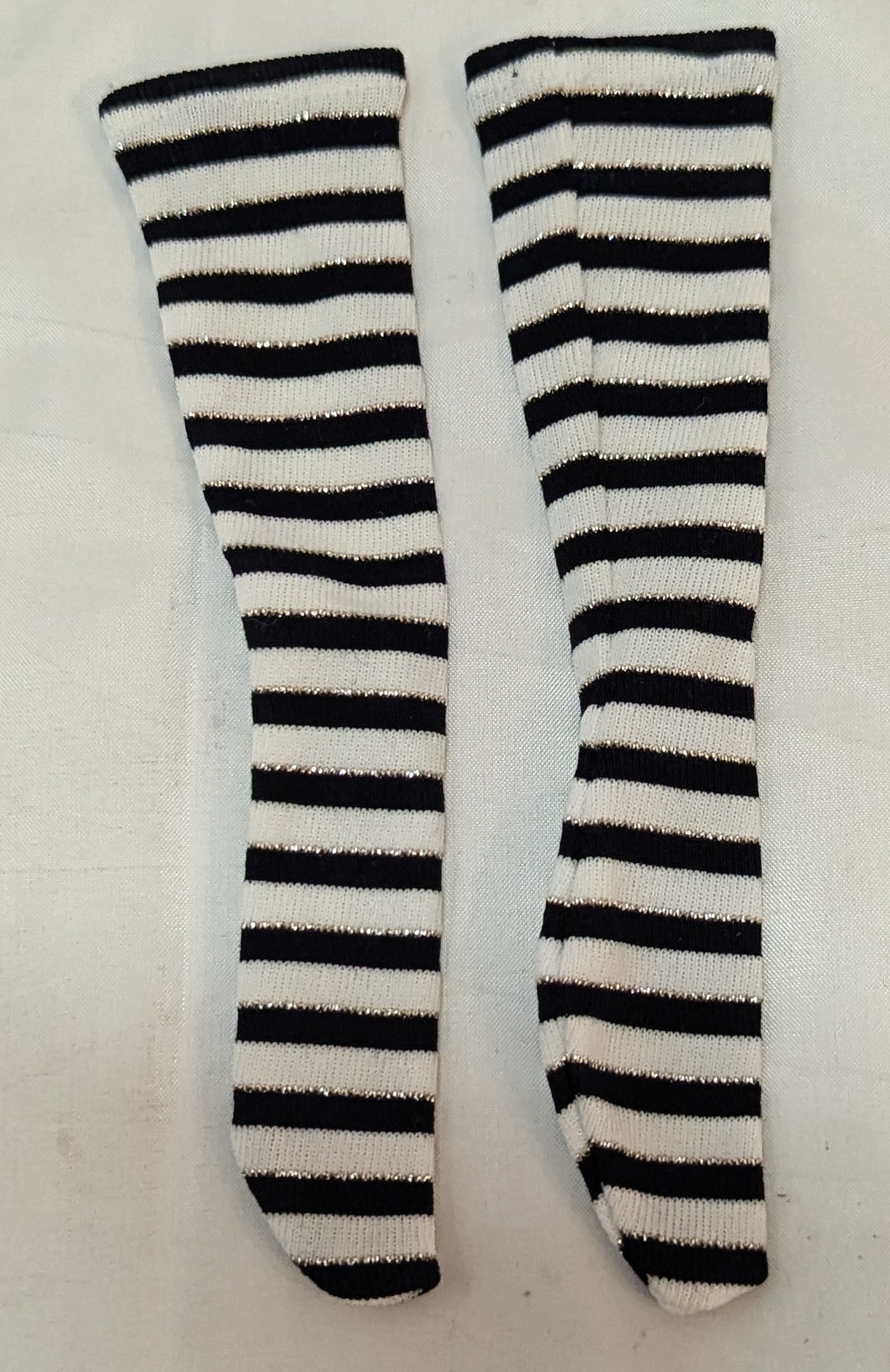 Doll Outfit 40-50cm size (MSD, etc.) Striped long socks, black ...