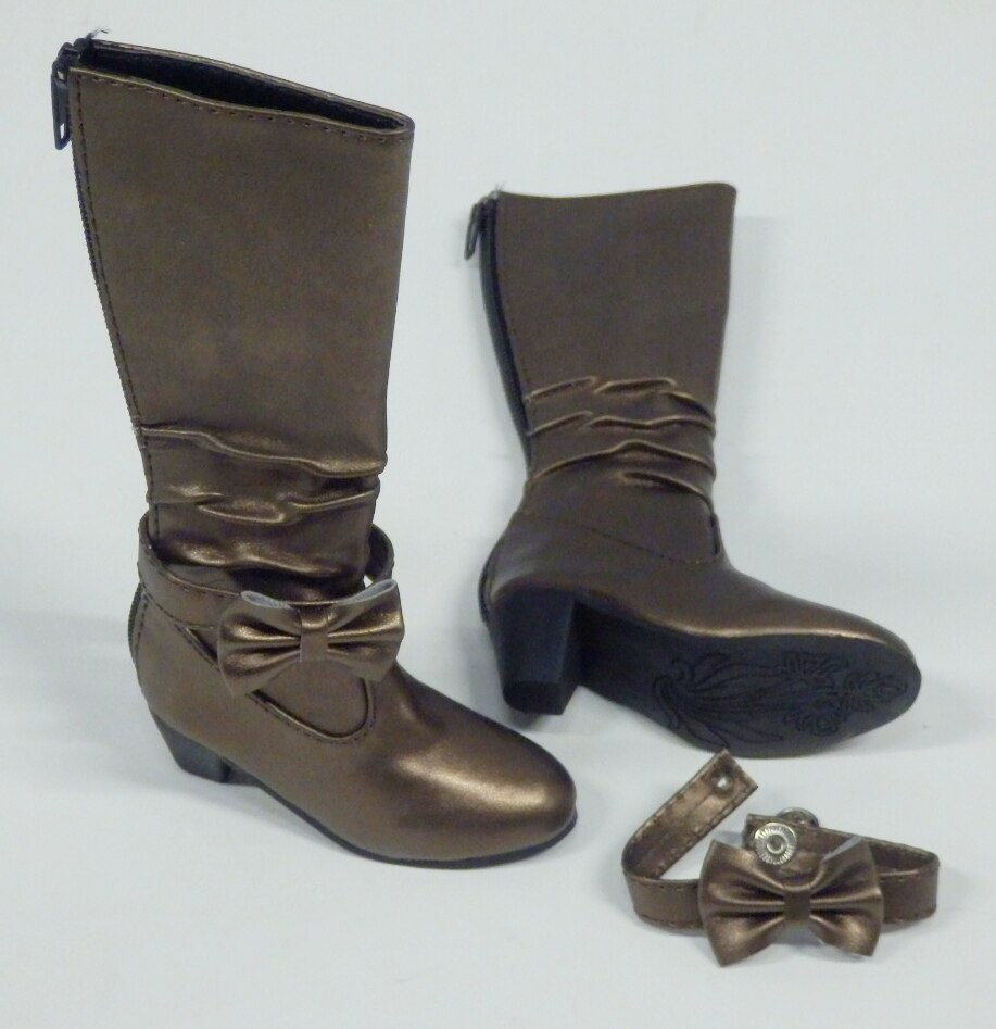 Doll Shoes SD size boots with ribbon bronze | Mandarake Online Shop