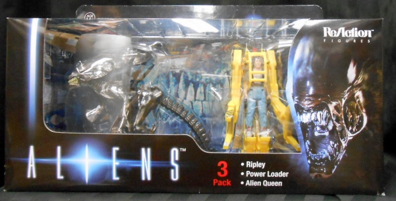 FUNKO REACTION 3 PACK / RIPLEY / POWER LOADER / ALIEN QUEEN 3.75インチ ...