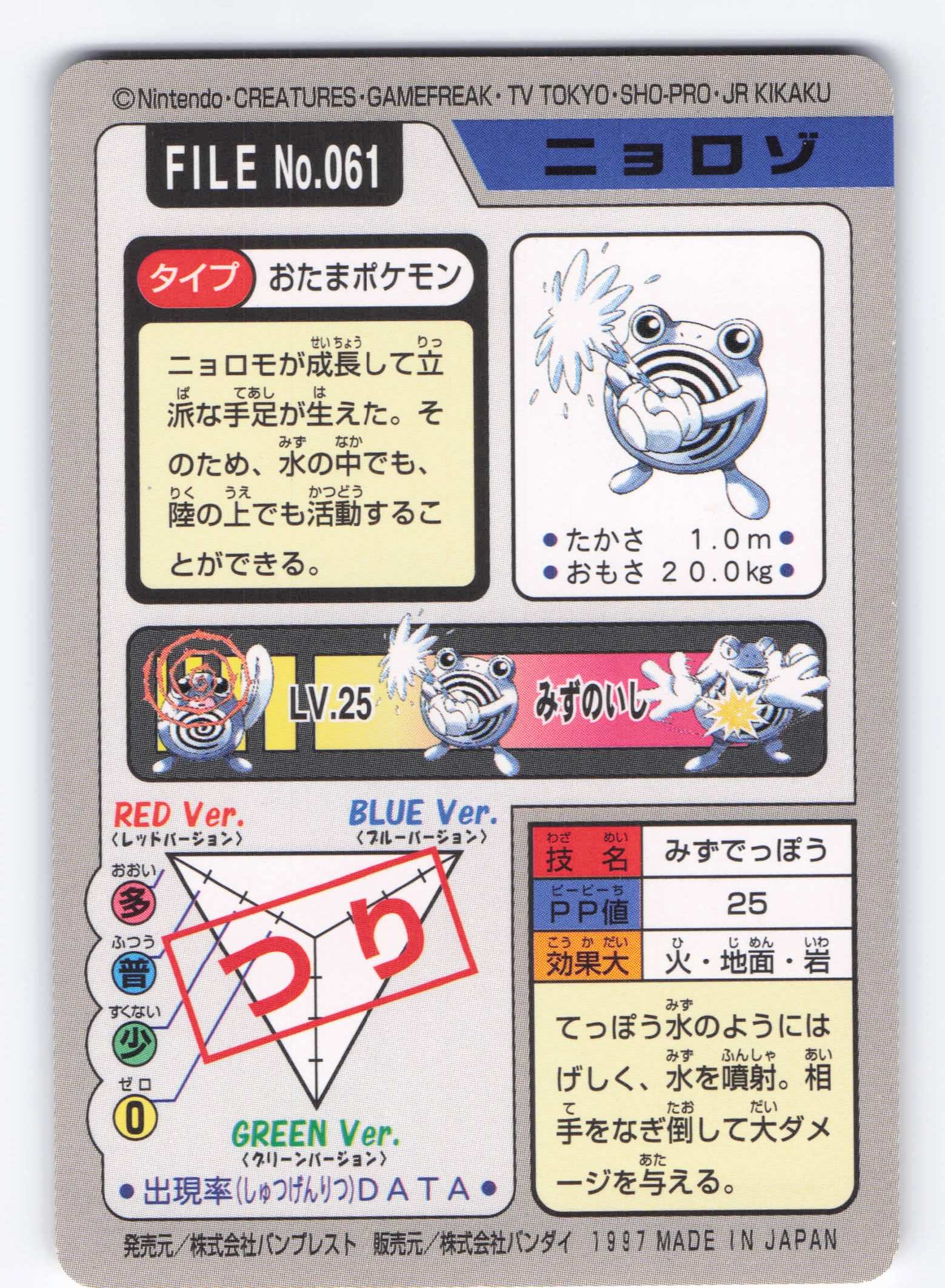 バンダイ ポケモン/本弾【青版】 4弾(1997) ニョロゾ 61 | まんだらけ Mandarake