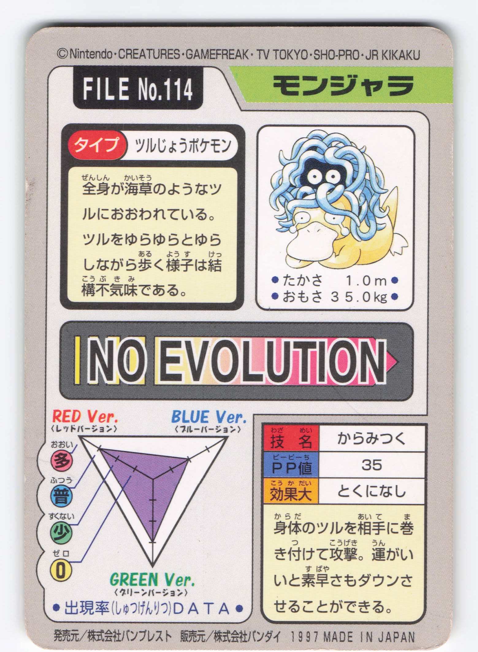バンダイ ポケモン/本弾【青版】 3弾(1997) モンジャラ 114 | まんだらけ Mandarake