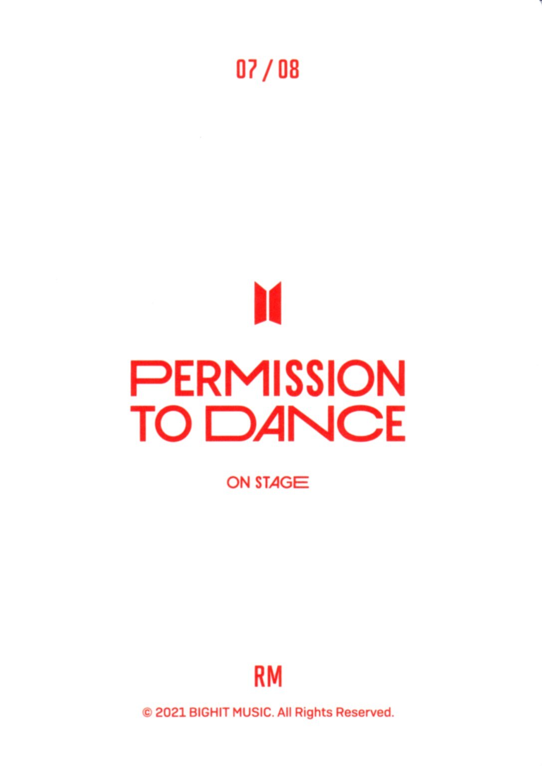 BTS 2021 PERMISSION TO DANCE RM ミニフォトカード 7/8 | まんだらけ Mandarake