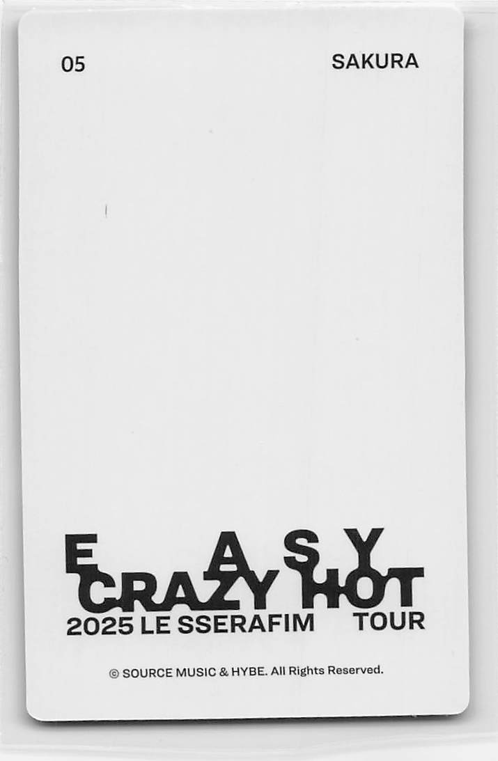 LE SSERAFIM ランダムトレカ SAKURA 2025 EASY CRAZY HOT INCHEON 5 | まんだらけ Mandarake