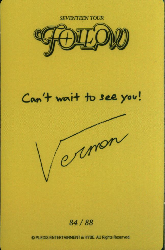 SEVENTEEN VERNON 2023 FOLLOW to SEOUL 84 | まんだらけ Mandarake