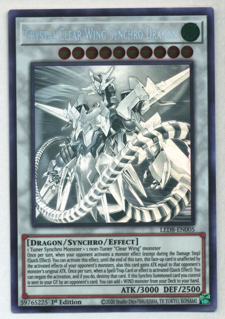 コナミ シンクロ【風】 LED8-EN005 CRYSTAL CLEAR WING SYNCHRO DRAGON(1st EDITION) ホロ | まんだらけ Mandarake