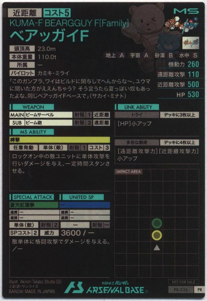 ガンダムアーセナルベース プロモ ベアッガイF PR-236 | まんだらけ Mandarake