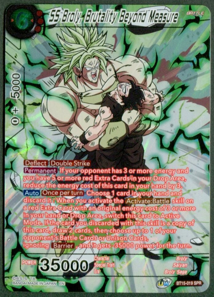 バンダイ Saiyan Showdown BT15-019 SS Broly, Brutality Beyond Measure SPR | まんだらけ Mandarake