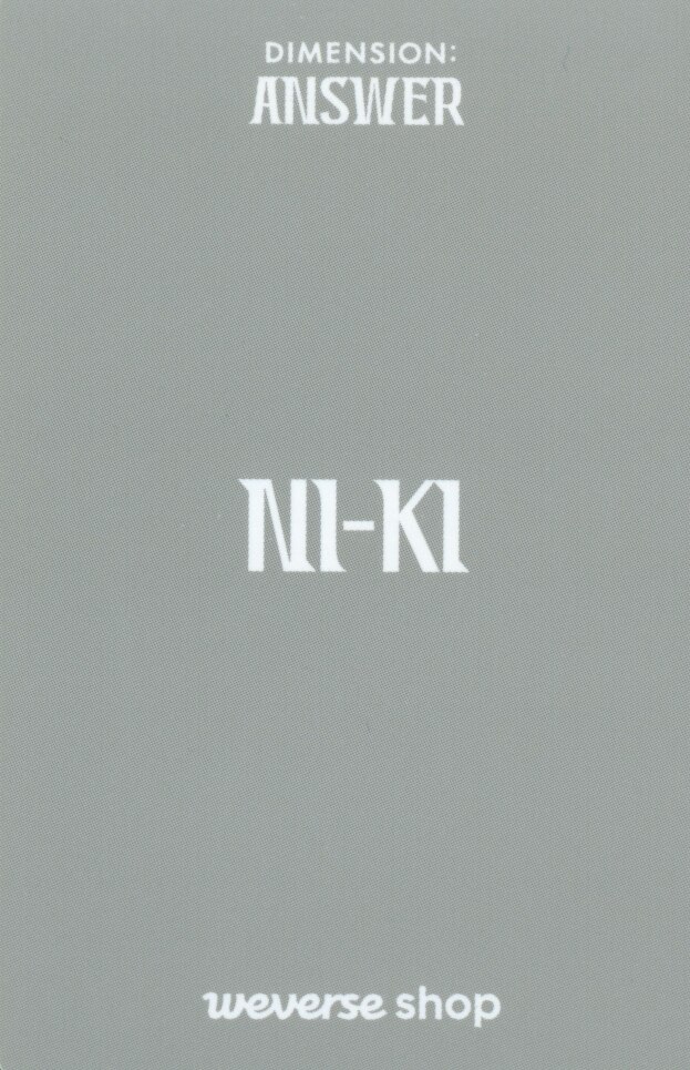 ENHYPEN Weverse Global NIKI DIMENSION:ANSWER | まんだらけ Mandarake