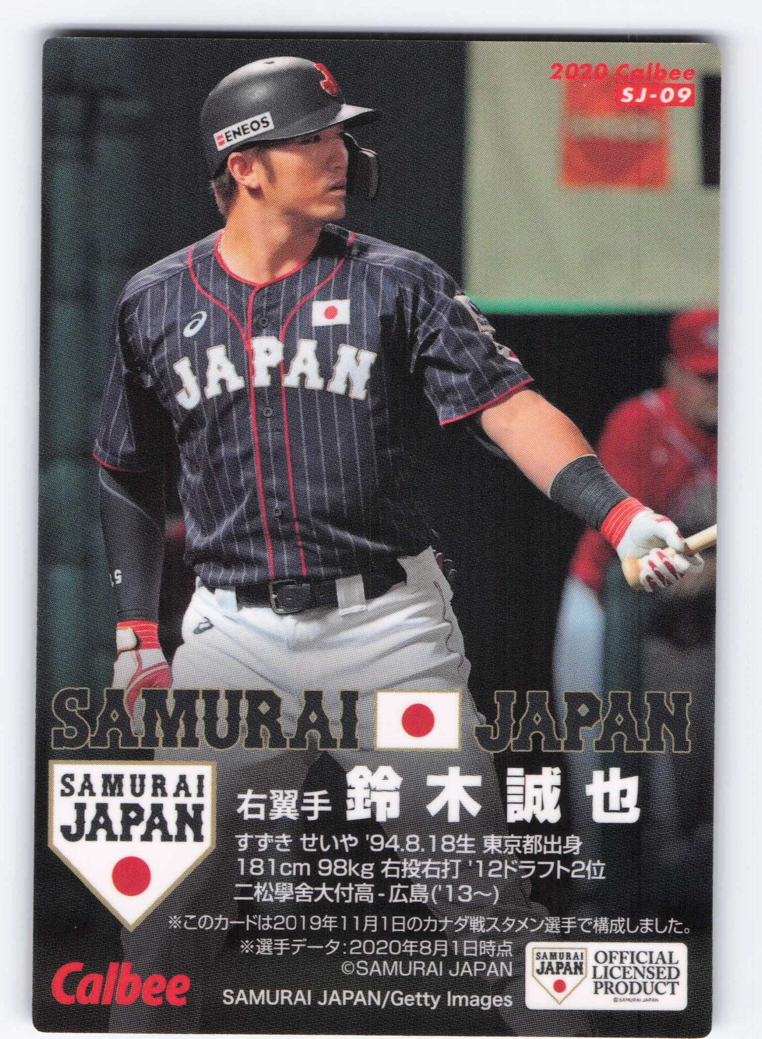 カルビー 2020年 金箔 鈴木誠也 SJ-09 | まんだらけ Mandarake