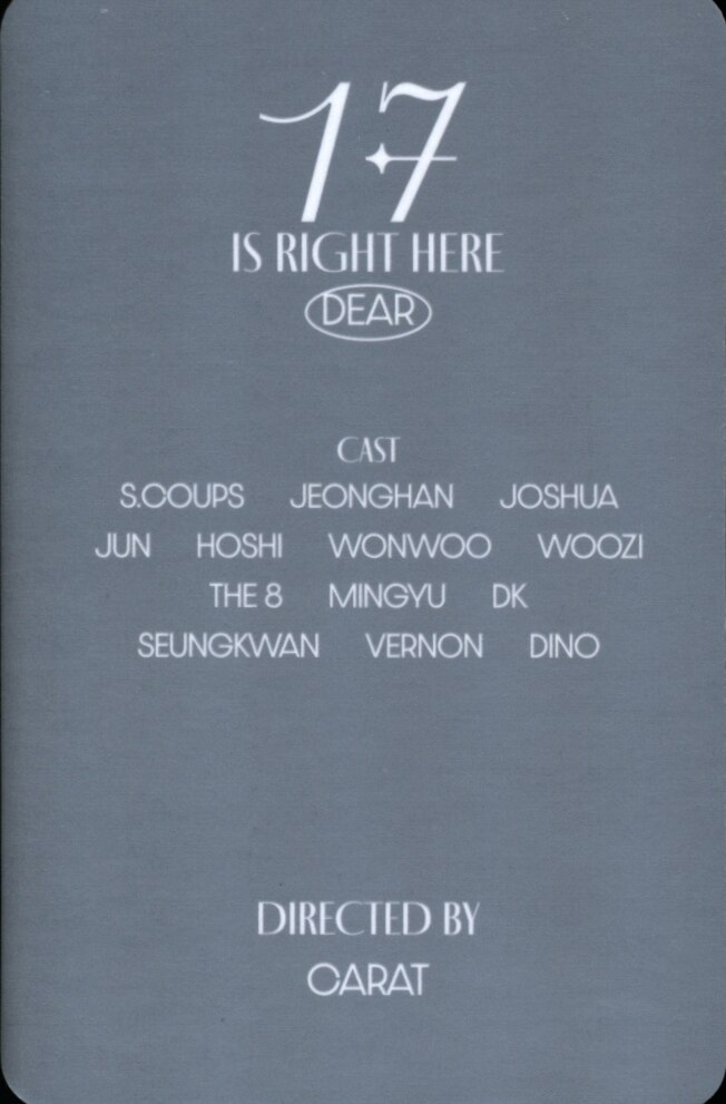 SEVENTEEN 17 IS RIGHT HERE SEUNGKWAN Trading Card DEAR | まんだらけ Mandarake
