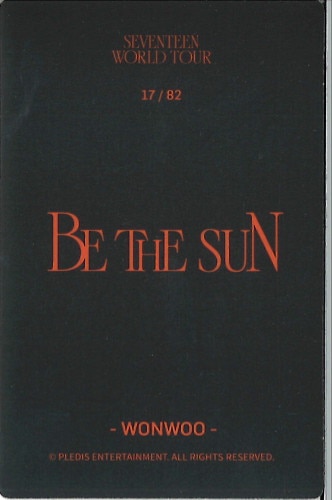 SEVENTEEN WONWOO 2022 WORLD TOUR 'BE THE SUN' 17/82 | まんだらけ Mandarake