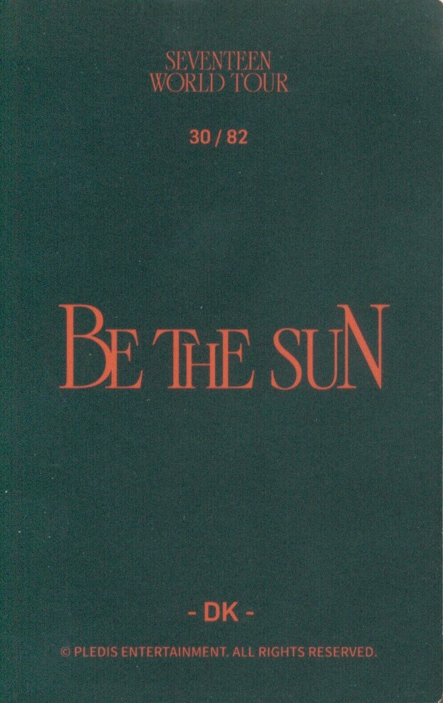 SEVENTEEN DK 2022 WORLD TOUR 'BE THE SUN' 30/82 | まんだらけ Mandarake