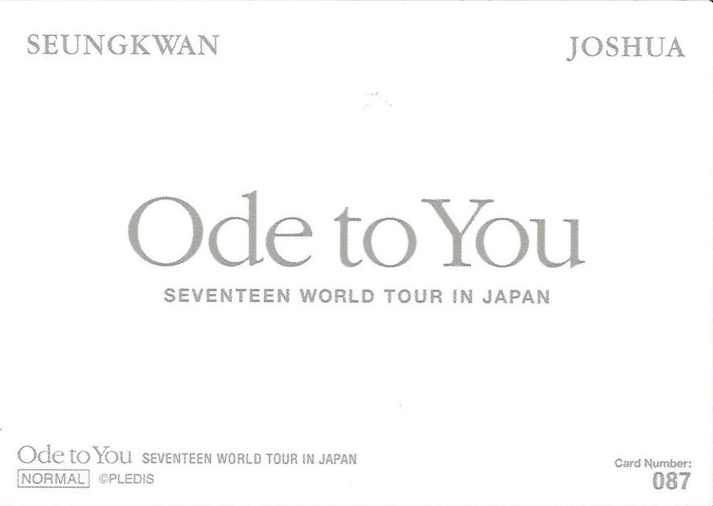 SEVENTEEN JOSHUA/SEUNGKWAN 2019 ODE to You IN JAPAN 87 | まんだらけ Mandarake