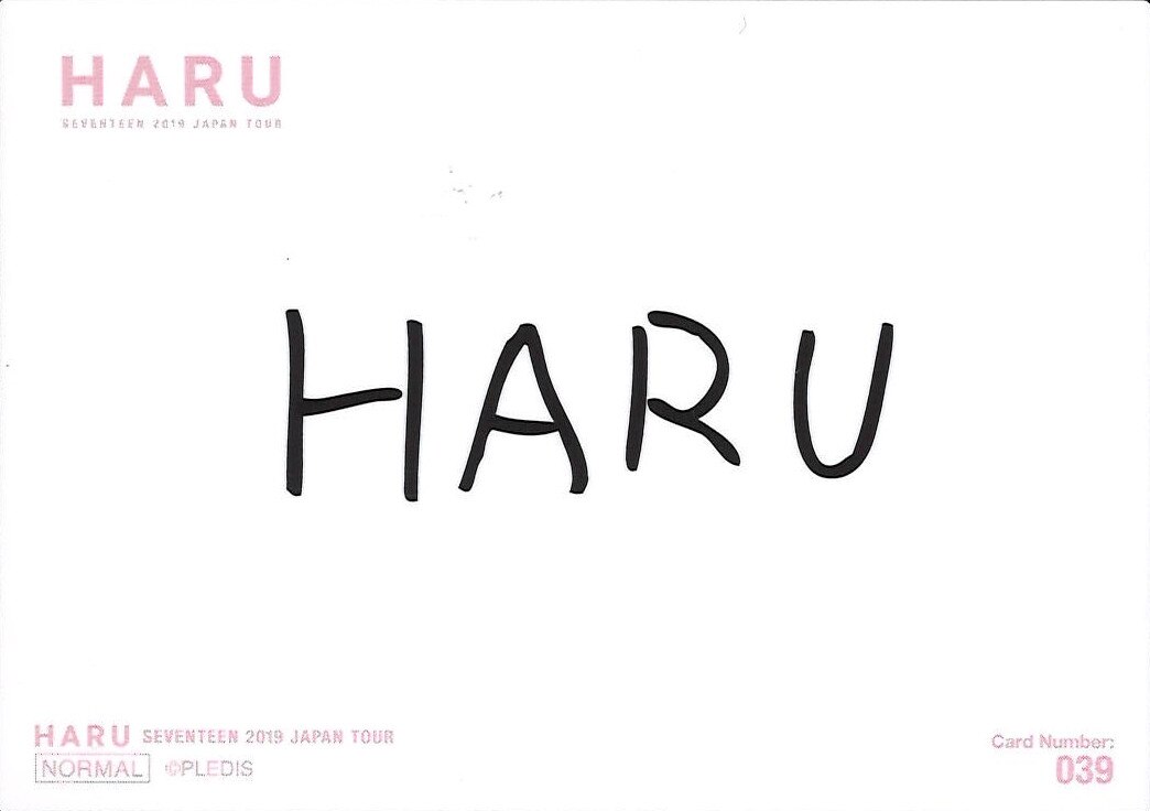 SEVENTEEN 2019 HARU HOSHI トレーディングカード 0039 | まんだらけ Mandarake