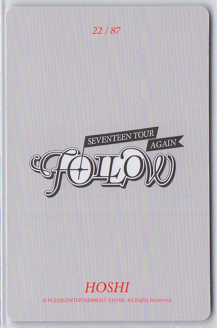 SEVENTEEN HOSHI 2024 FOLLOW AGAIN 22 | まんだらけ Mandarake