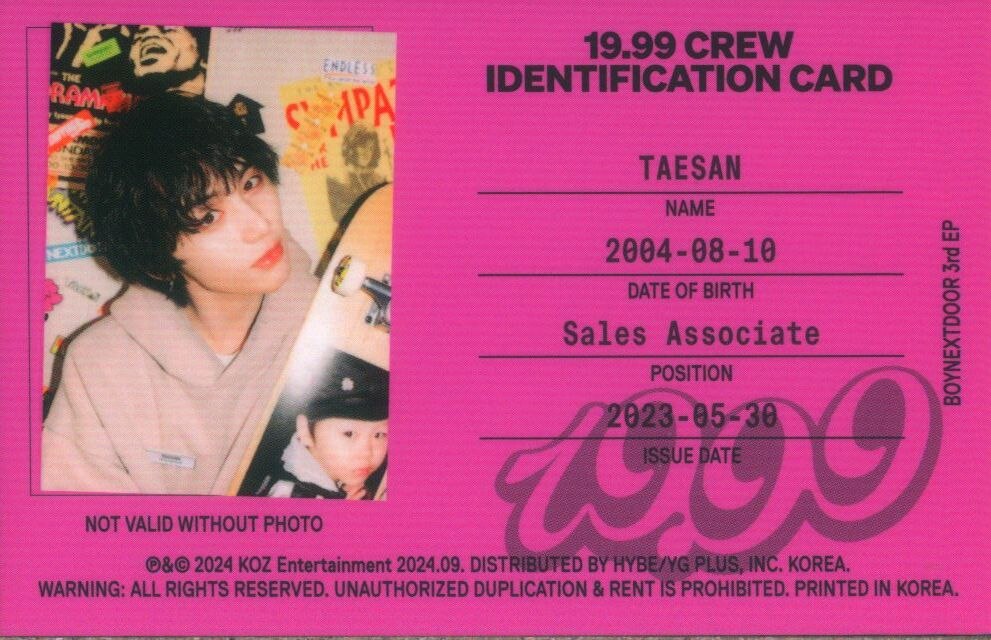 BOYNEXTDOOR TAESAN 19.99 | まんだらけ Mandarake