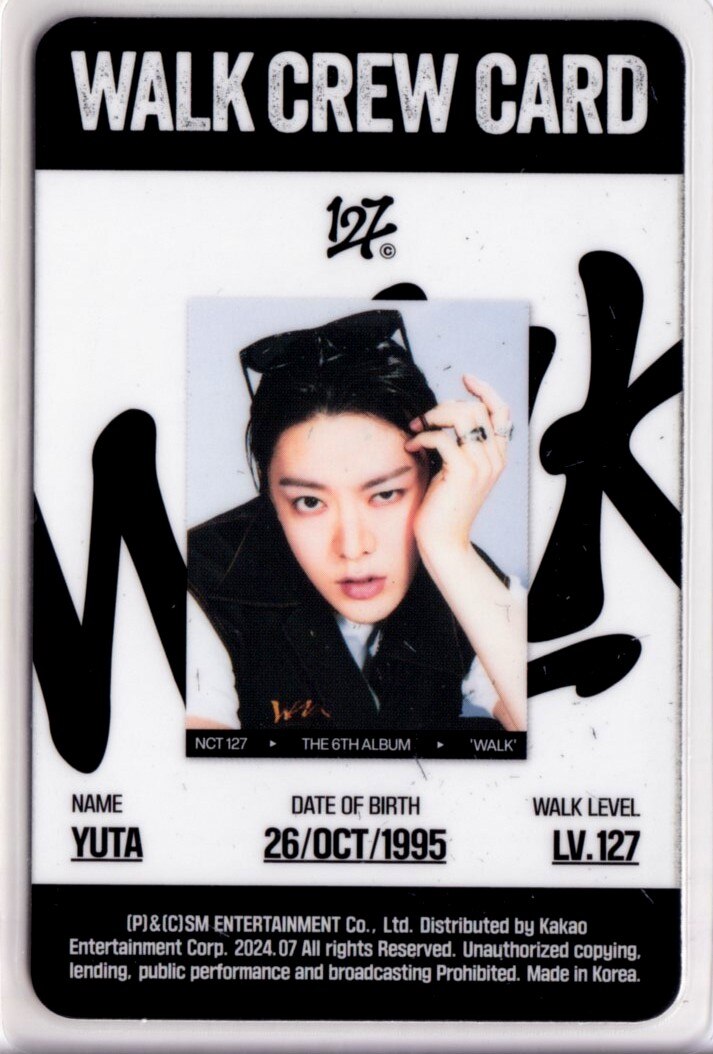 NCT 127 Poster Ver. YUTA WALK IDカード | まんだらけ Mandarake