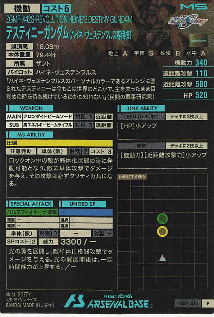 ガンダムアーセナルベース (FQ01)FORSQUAD SEASON:01 デスティニーガンダム[ハイネ・ヴェステンフルス専用機](Pレア) 15 | まんだらけ Mandarake