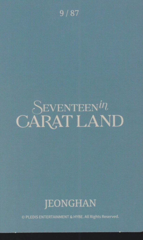 SEVENTEEN JEONGHAN 2024 CARAT LAND 9/87 | まんだらけ Mandarake
