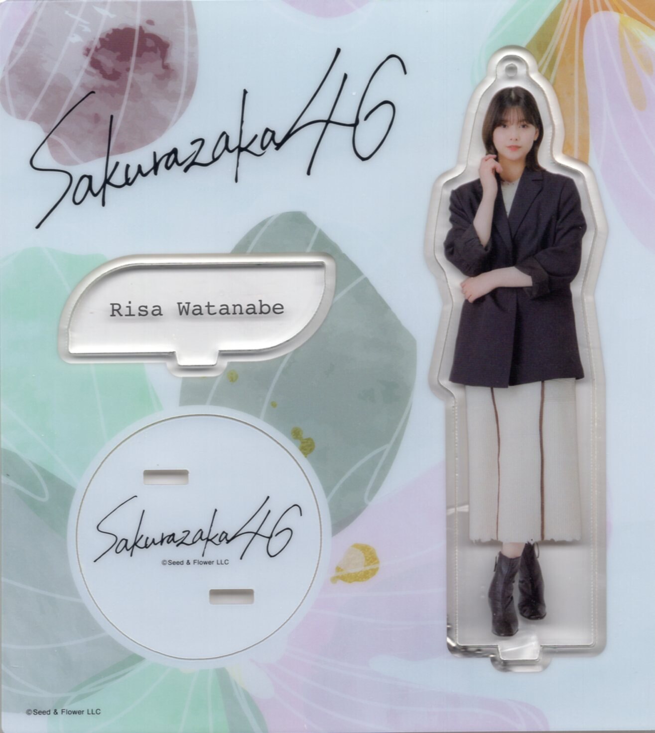 Sakurazaka 46 4th Single "May Rain" Risa Watanabe Acrylic Stand Spring 2022 Casual Outfit ...